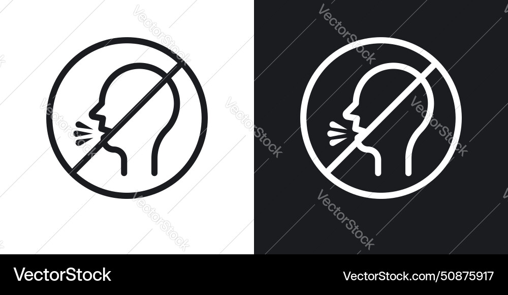 Stop talking sign icon set prohibited noise Vector Image