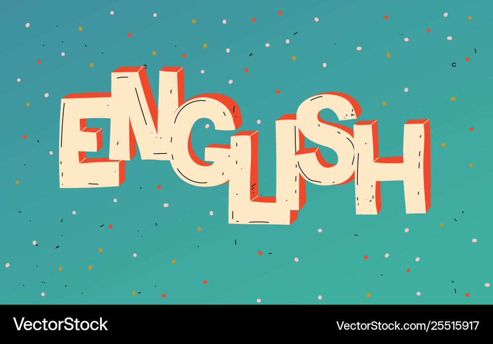 Word english learn foreign language school Vector Image