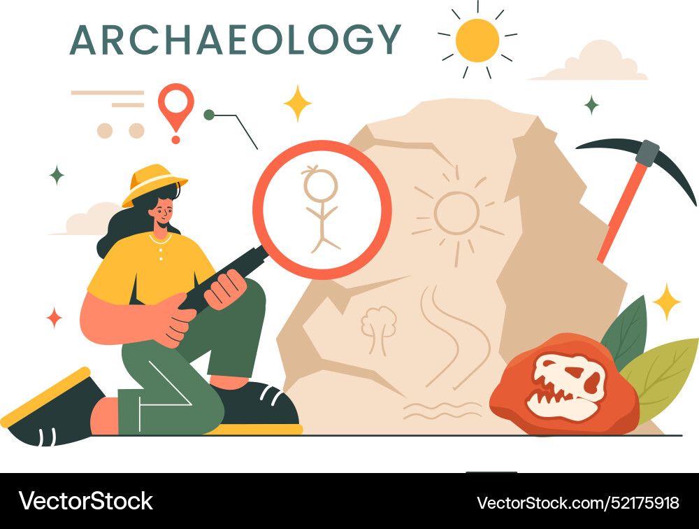 Archaeology featuring an archaeological Royalty Free Vector