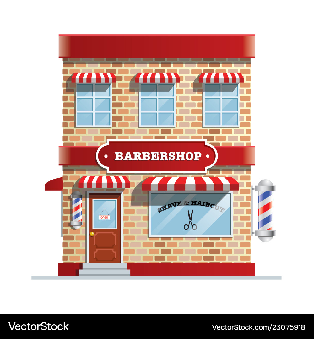 Barbershop building Royalty Free Vector Image - VectorStock