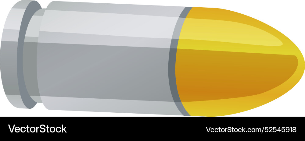 Bullet cartoon icon gun ammo weapon caliber Vector Image