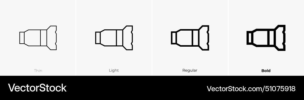 Camera lens icon thin light regular and bold Vector Image