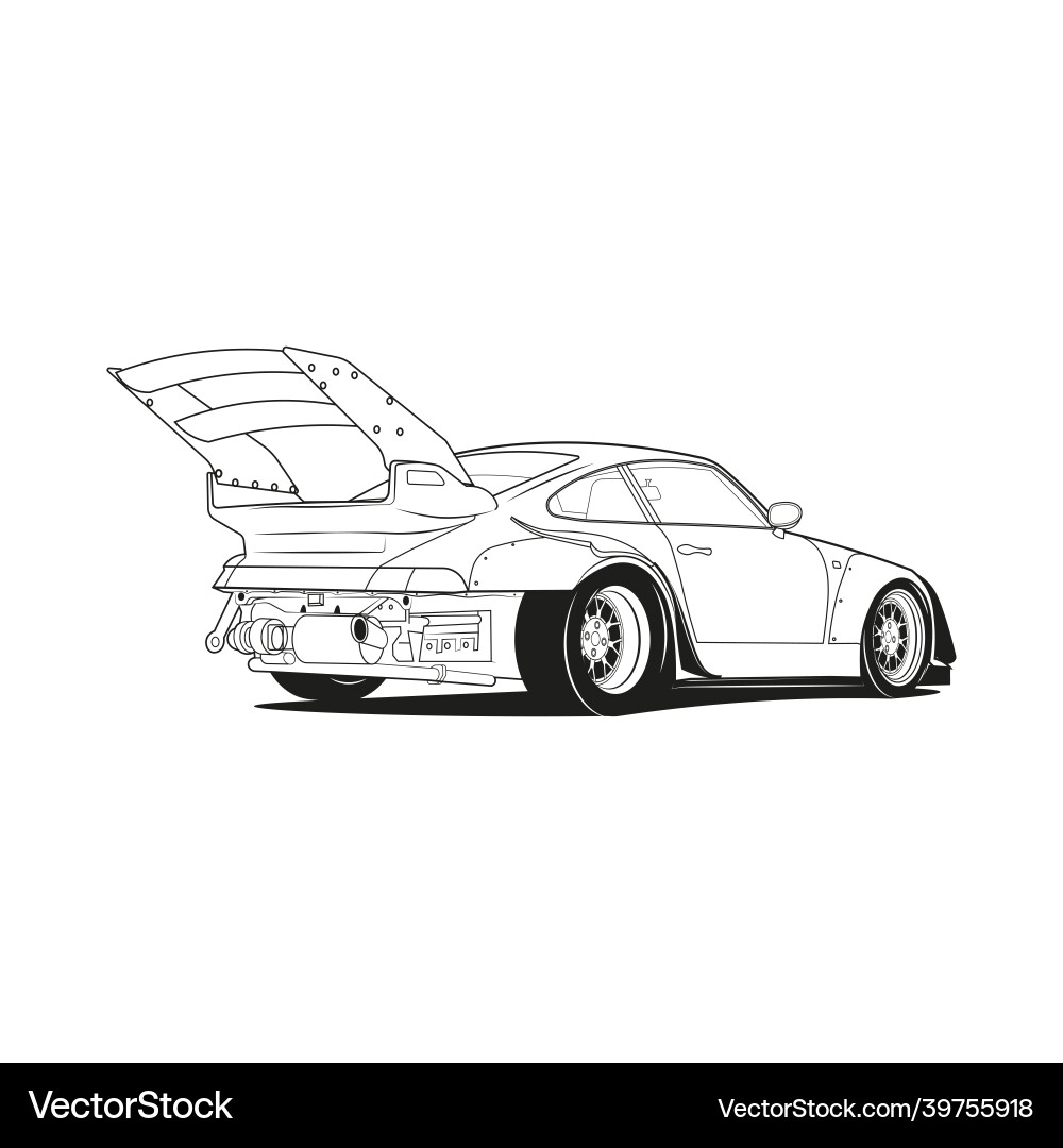 Car outline line art coloring page Royalty Free Vector Image