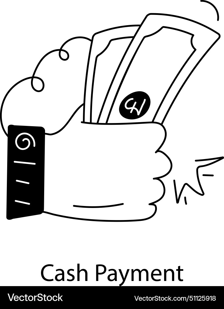 Cash payment Royalty Free Vector Image - VectorStock