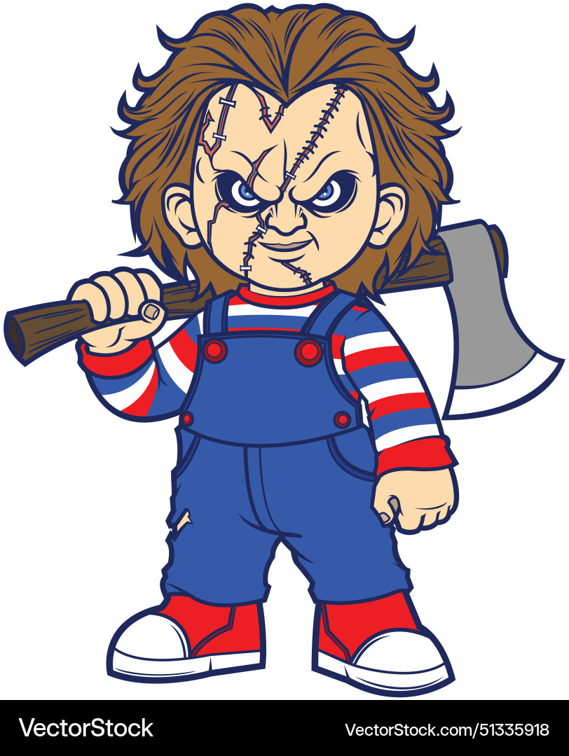 Chucky with ax Royalty Free Vector Image - VectorStock