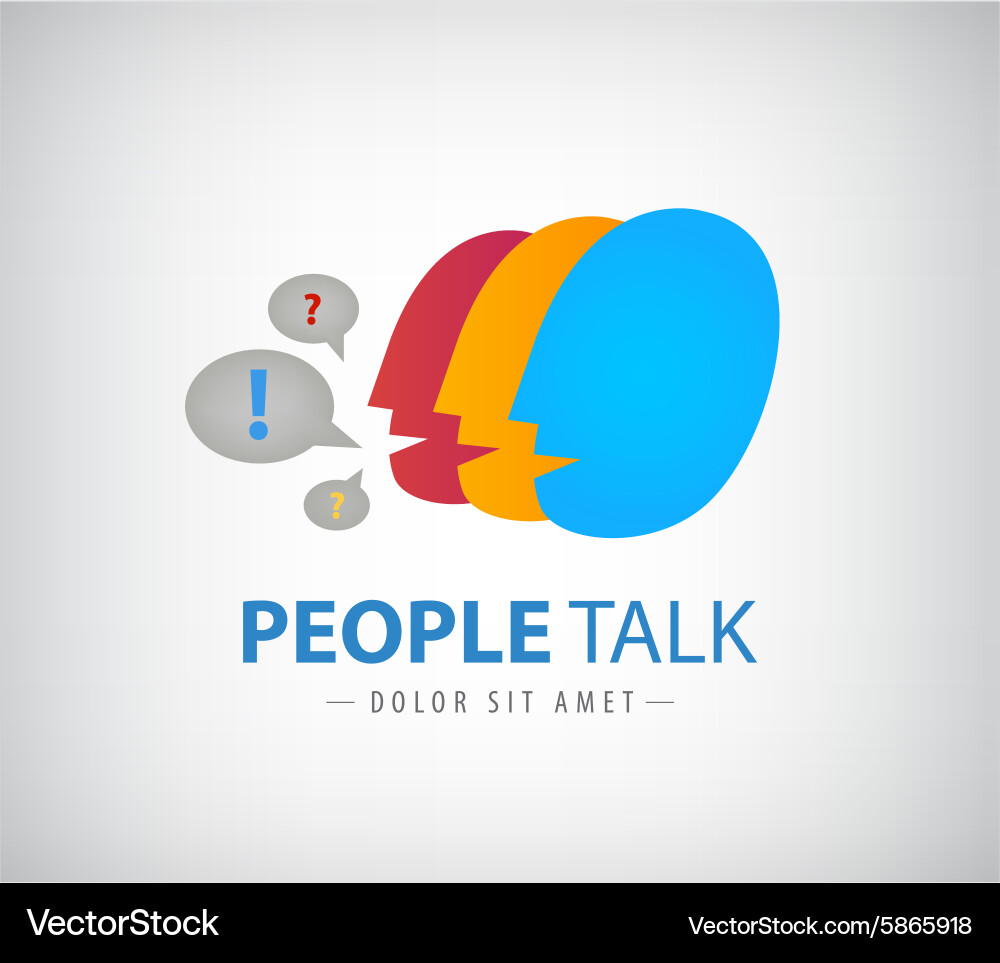 Colorful people chat logo icon Royalty Free Vector Image