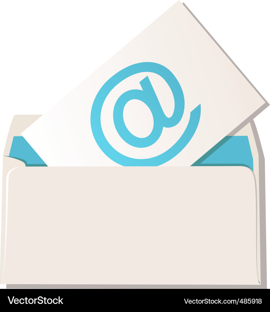 Envelope with email symbol Royalty Free Vector Image