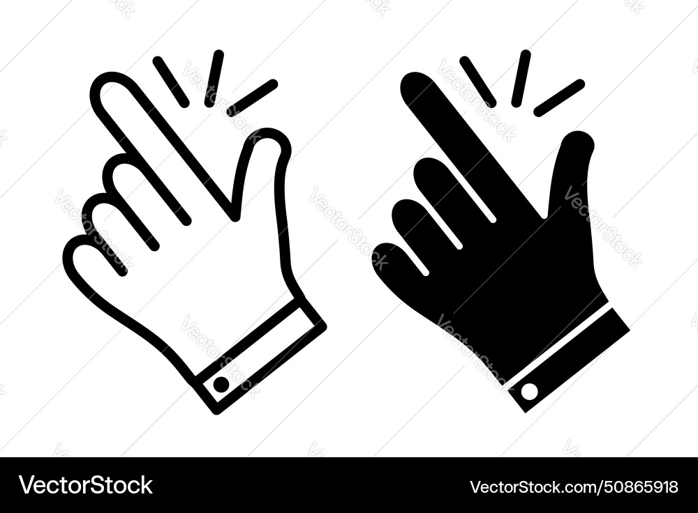 Finger snapping icon set hand snap easy Royalty Free Vector