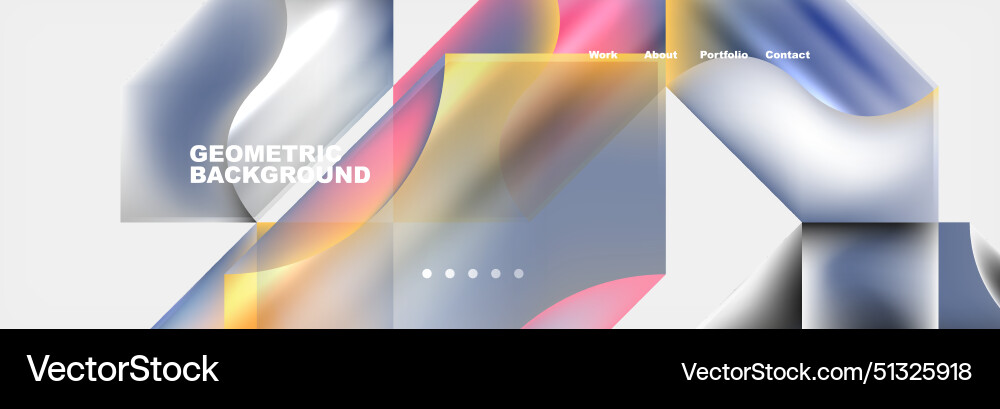 Glassmorphism geometric abstract background Vector Image