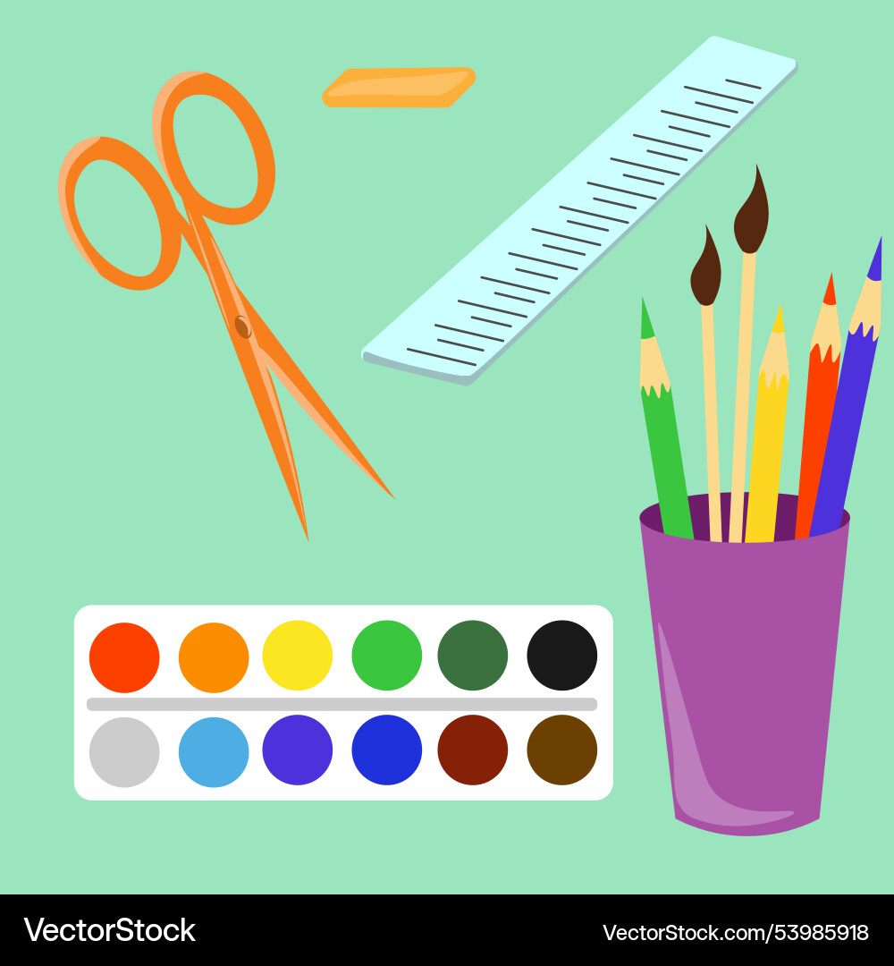 School supplies Royalty Free Vector Image - VectorStock