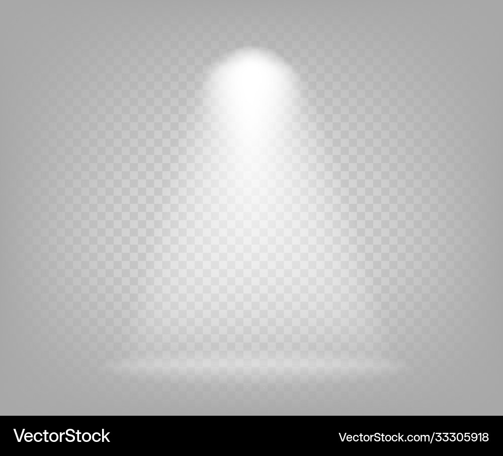 Spotlight beam isolated on transparent background Vector Image