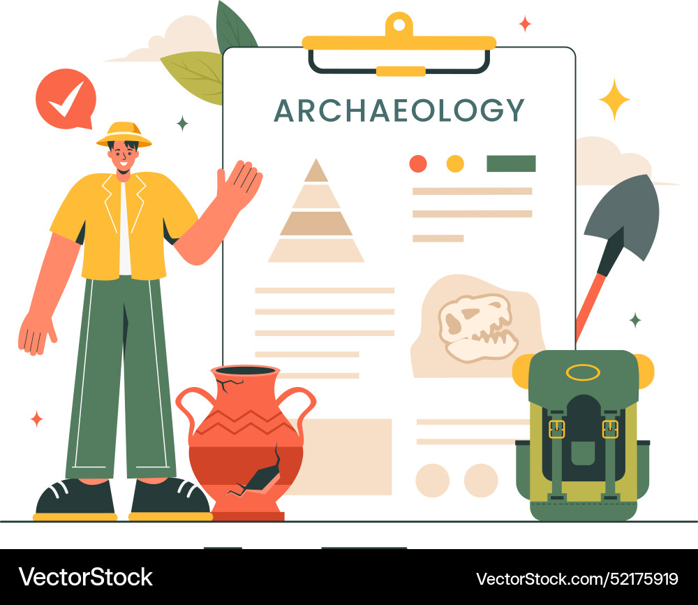 Archaeology featuring an archaeological Royalty Free Vector