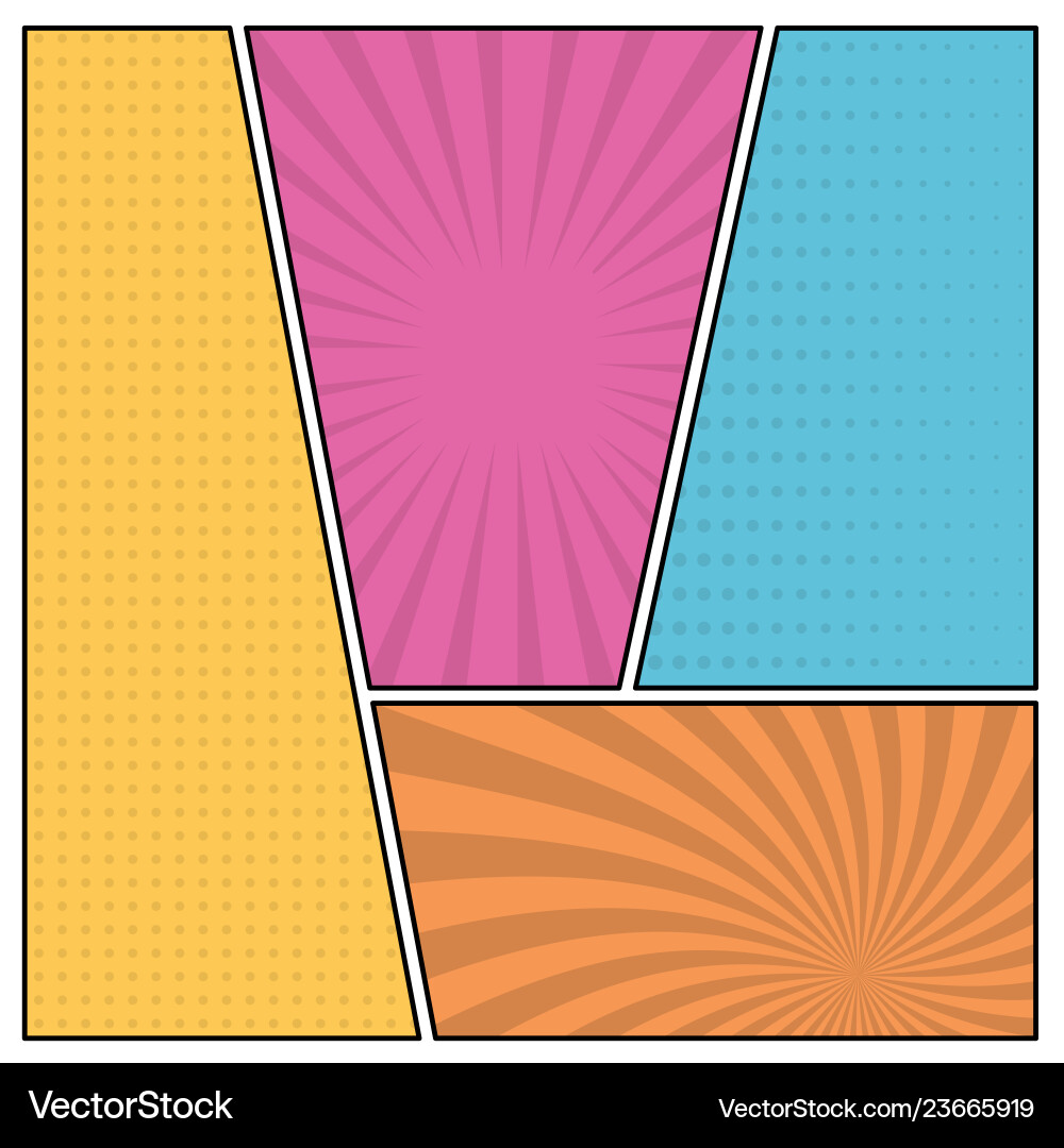Colorful comic book page background Royalty Free Vector