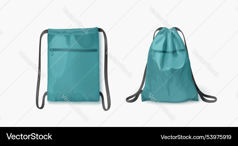 Drawstring bags set isolated on white background Vector Image