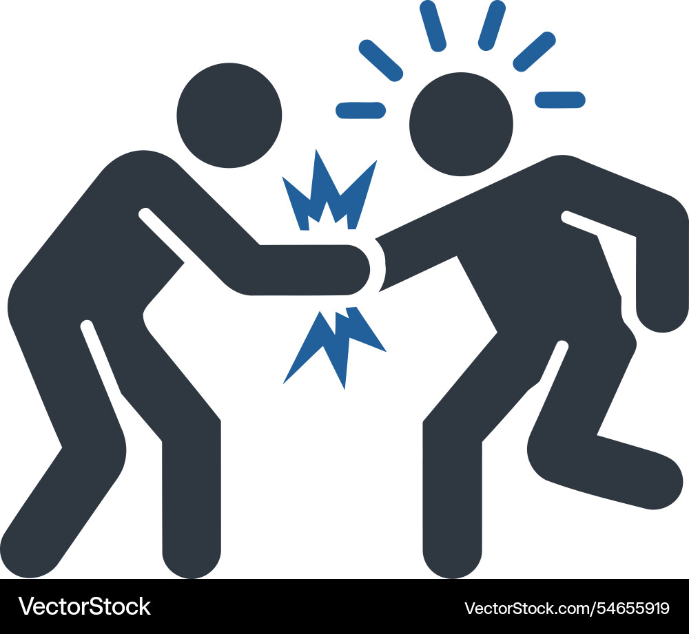 Fighting people icon Royalty Free Vector Image