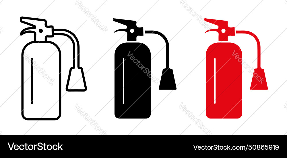 Fire extinguisher icon set safety extinguish Vector Image