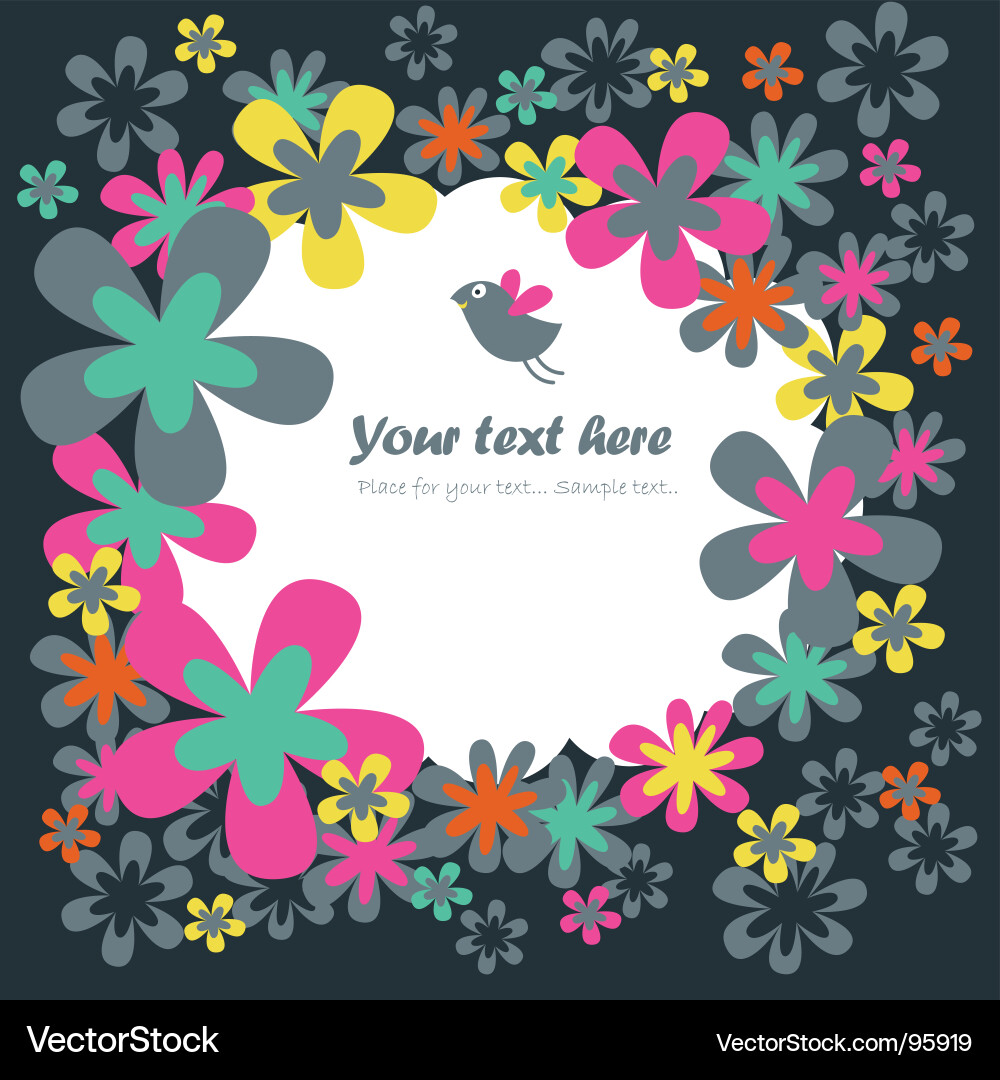 Floral frame Royalty Free Vector Image - VectorStock