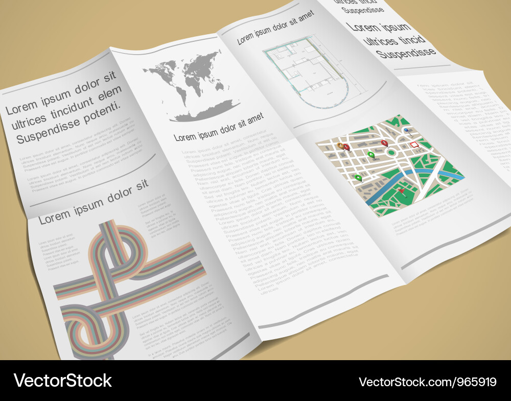 Folded paper booklet Royalty Free Vector Image