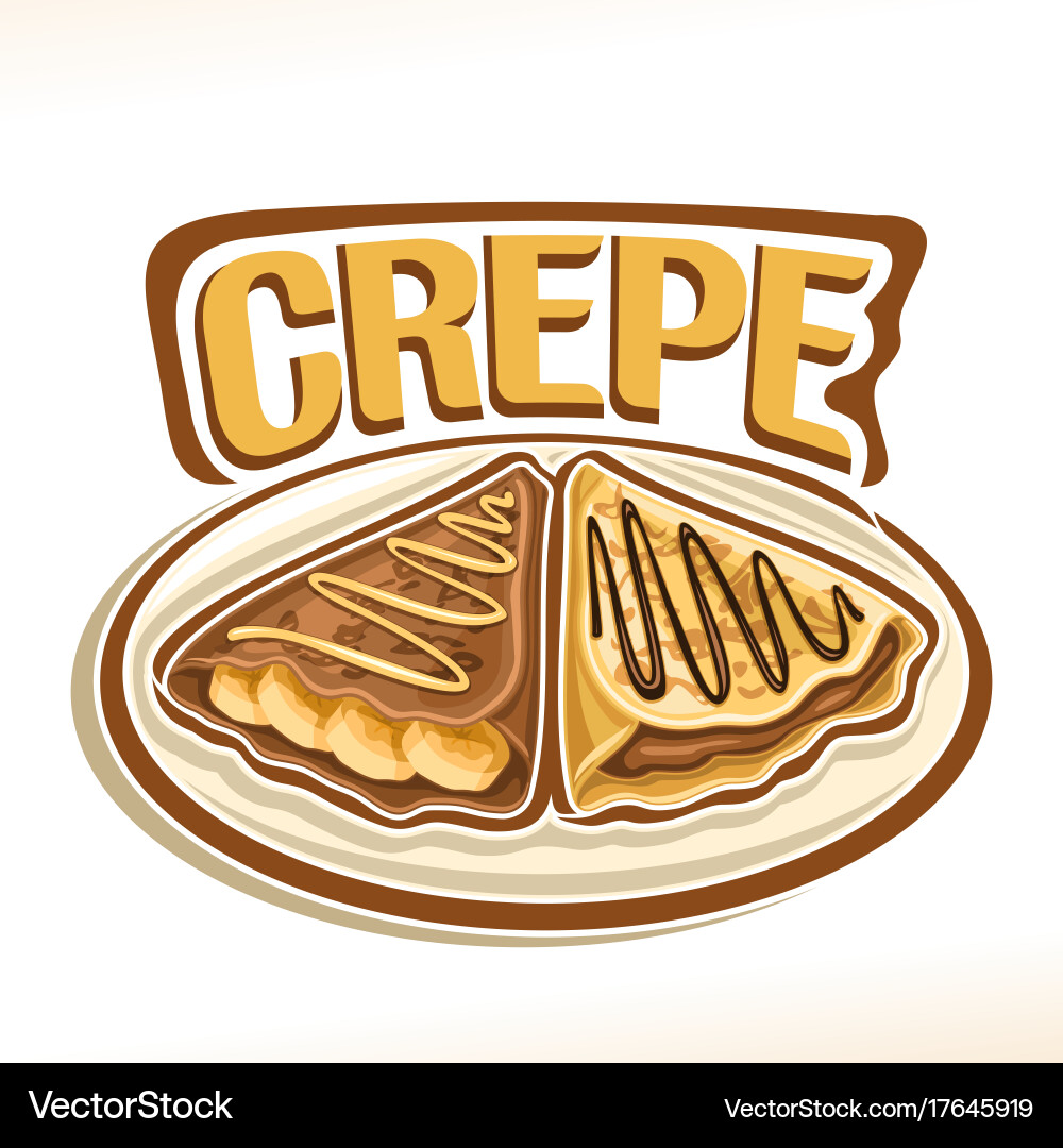Logo for french crepe Royalty Free Vector Image