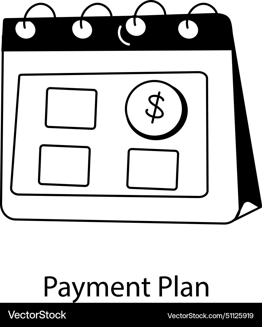 Payment plan Royalty Free Vector Image - VectorStock