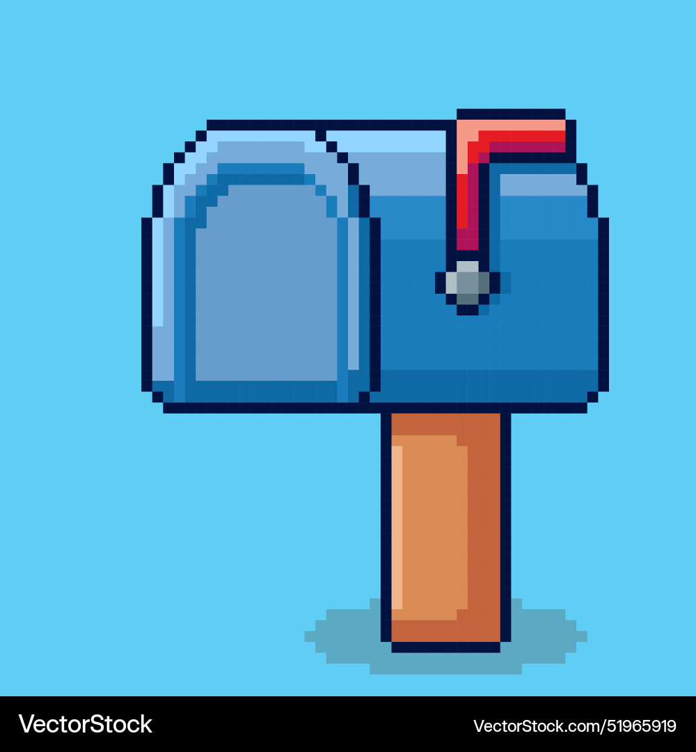 Pixel art mailbox game asset design Royalty Free Vector