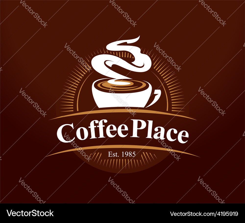 Retro Coffee Emblem Logo Royalty Free Vector Image