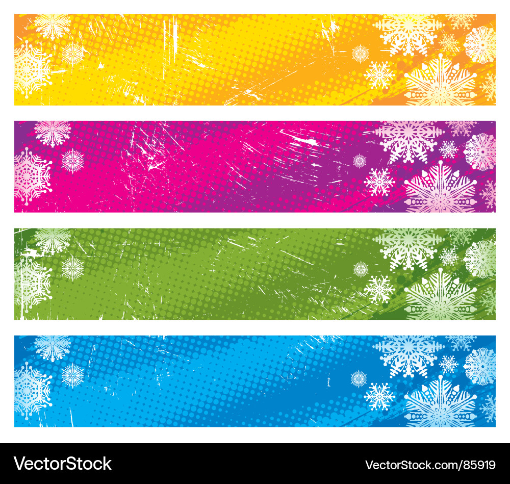 Snowy banners Royalty Free Vector Image - VectorStock