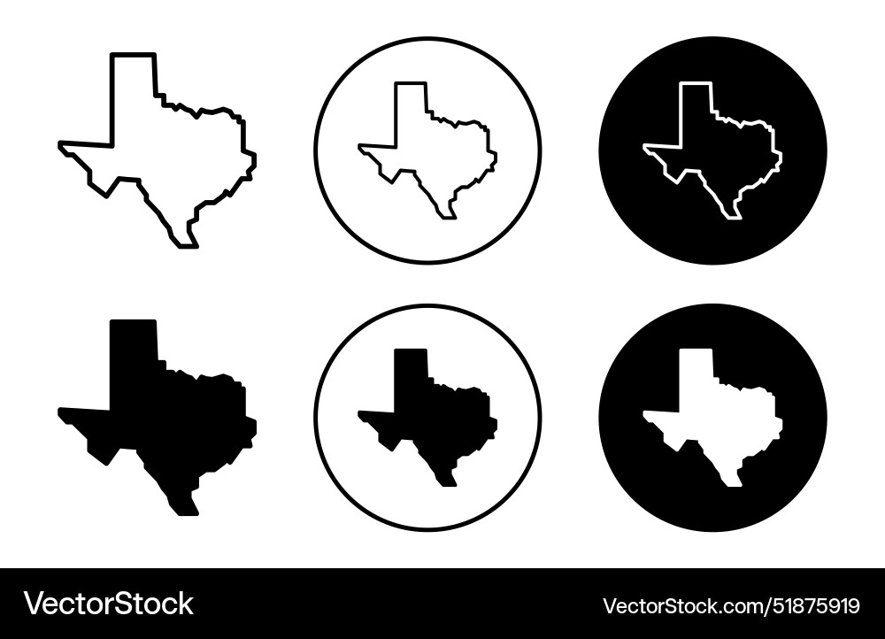 Texas icon outline flat Royalty Free Vector Image