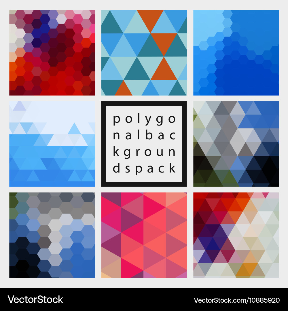 Abstract polygonal design backgrounds pack Vector Image