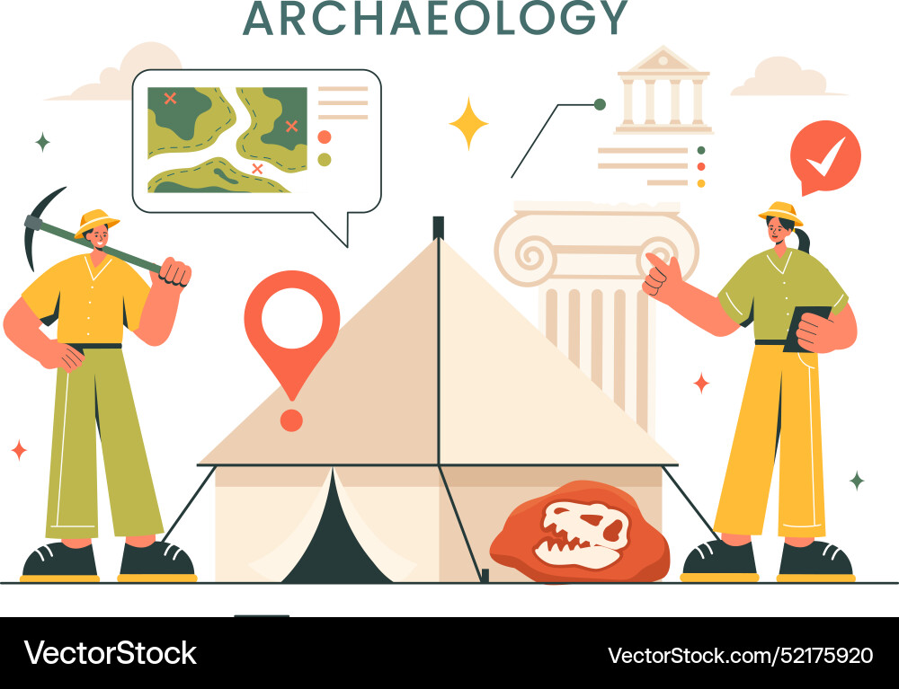 Archaeology featuring an archaeological Royalty Free Vector