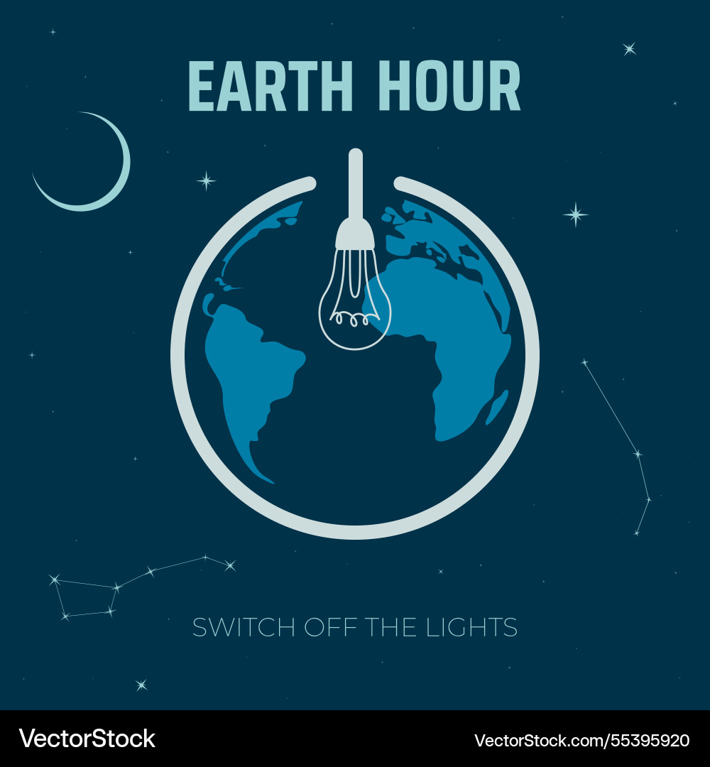 Earth hour Royalty Free Vector Image - VectorStock