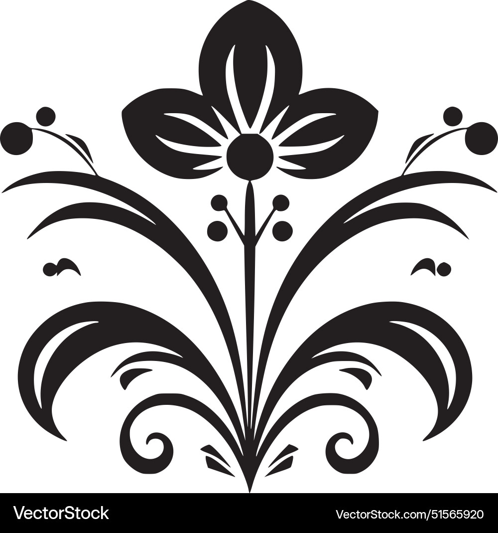 Flower - black and white Royalty Free Vector Image