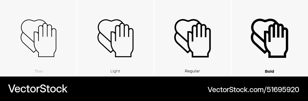 Give love icon thin light regular and bold style Vector Image