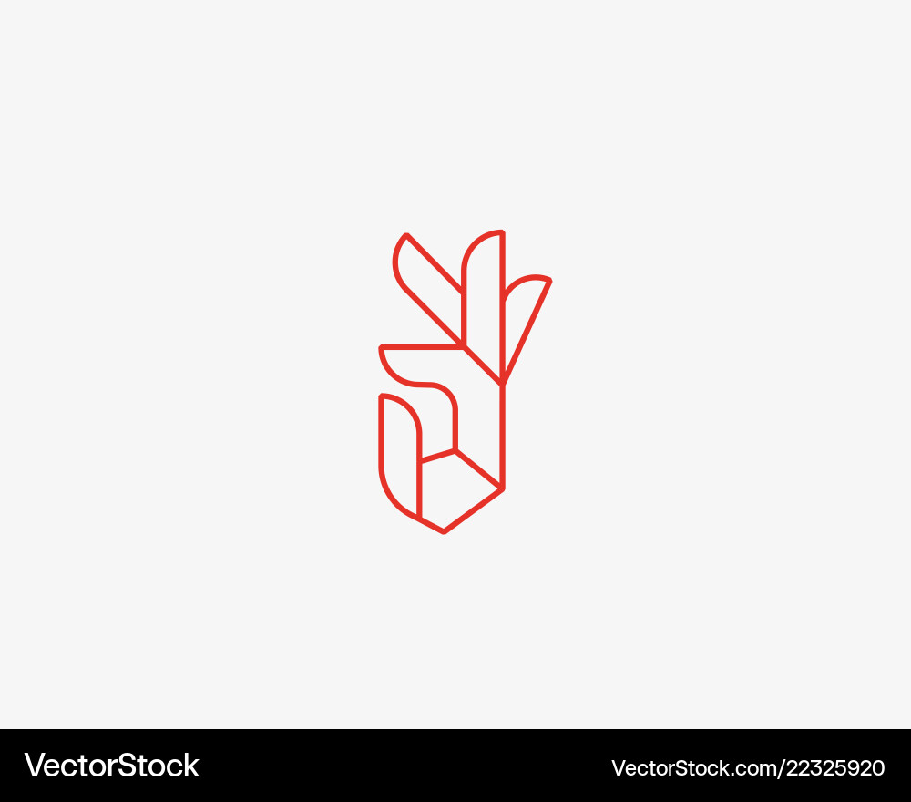 Hand palm ok linear logo design Royalty Free Vector Image