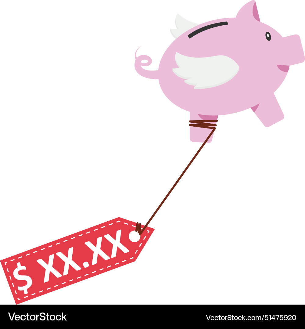 Inflation causing price rising up overvalued stoc Vector Image