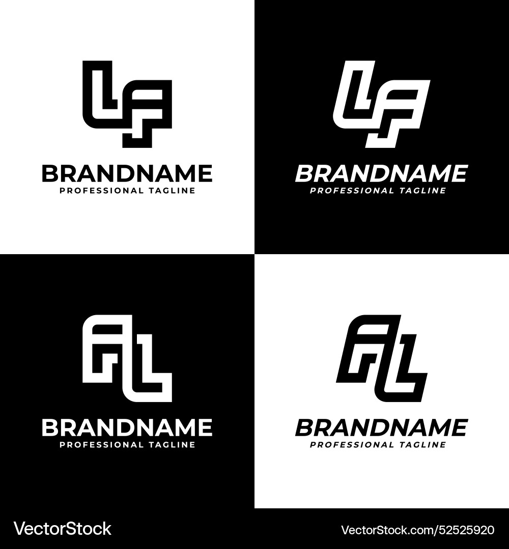 Letters lf and fl monogram logo suitable for any Vector Image