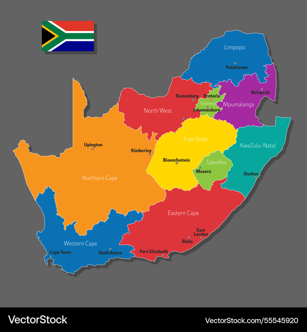 Map of south africa Royalty Free Vector Image - VectorStock