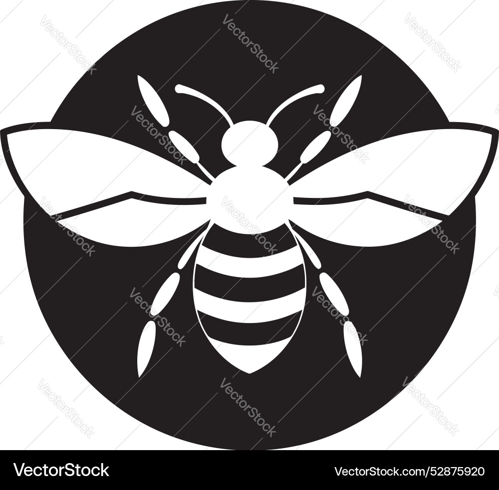 Noble bee icon regal beehive emblem Royalty Free Vector