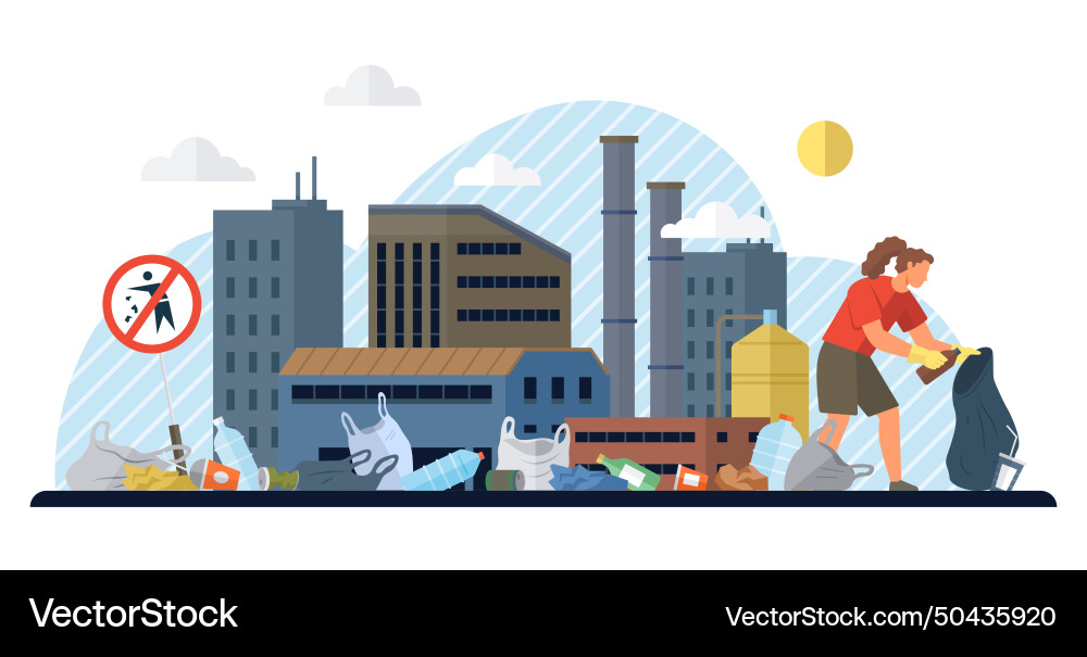 Waste pollution ecology and environmental Vector Image