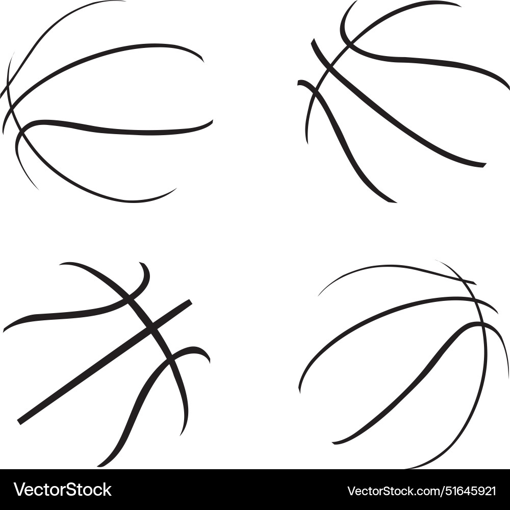 Basketball skeleton outline basketbal Royalty Free Vector