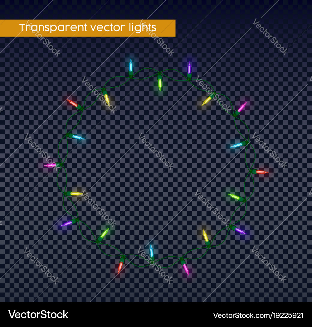 Christmas lights on transparent background Vector Image