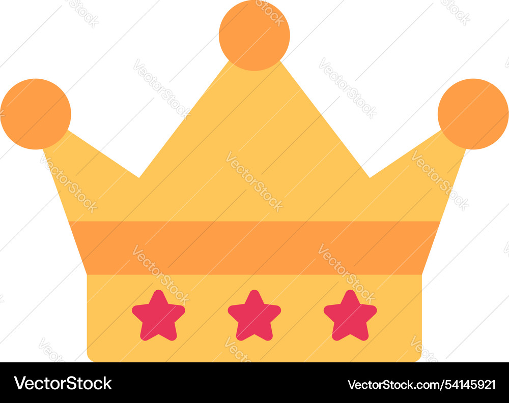 Crown flat icon design Royalty Free Vector Image