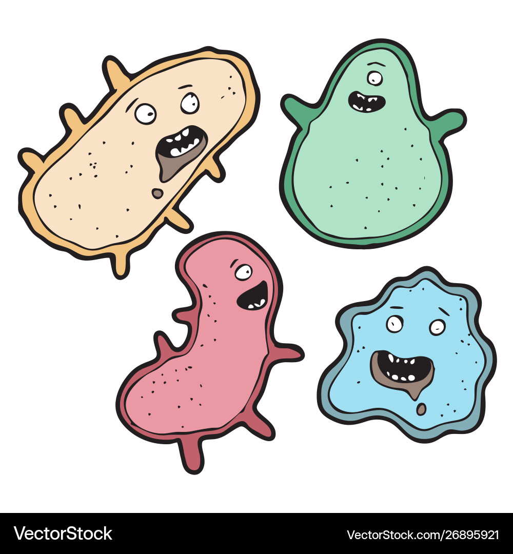 Digitally drawn germ design hand drawing style Vector Image