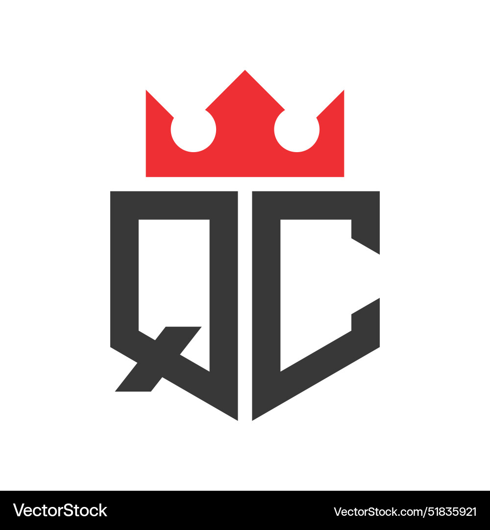 Letter qc crown logo Royalty Free Vector Image
