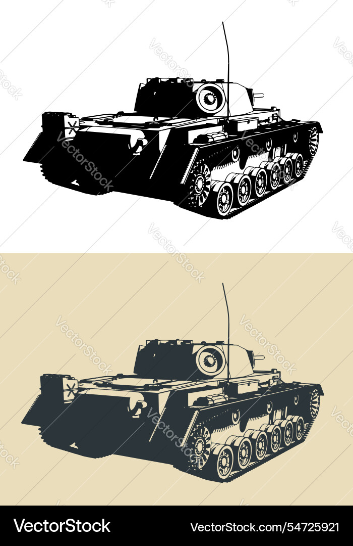 Medium tank from world war ii Royalty Free Vector Image