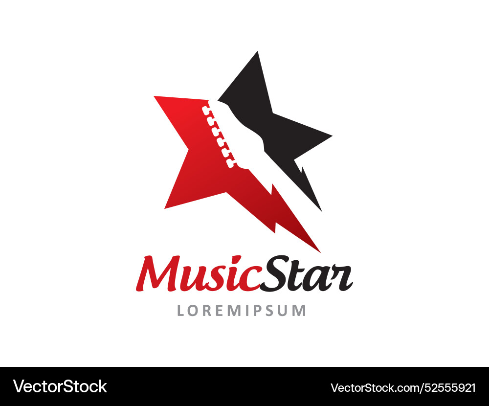 Music and star logo symbol or icon template Vector Image