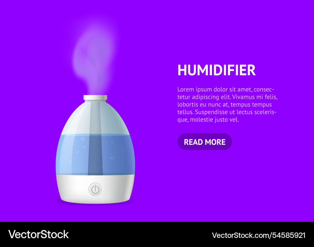Realistic 3d detailed working humidifier Vector Image