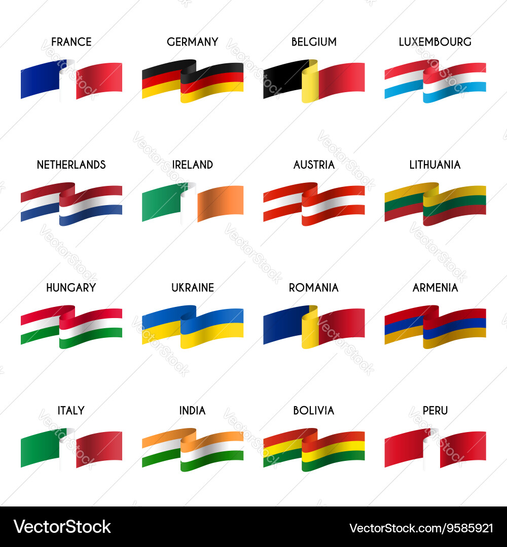 Set of national flags Royalty Free Vector Image
