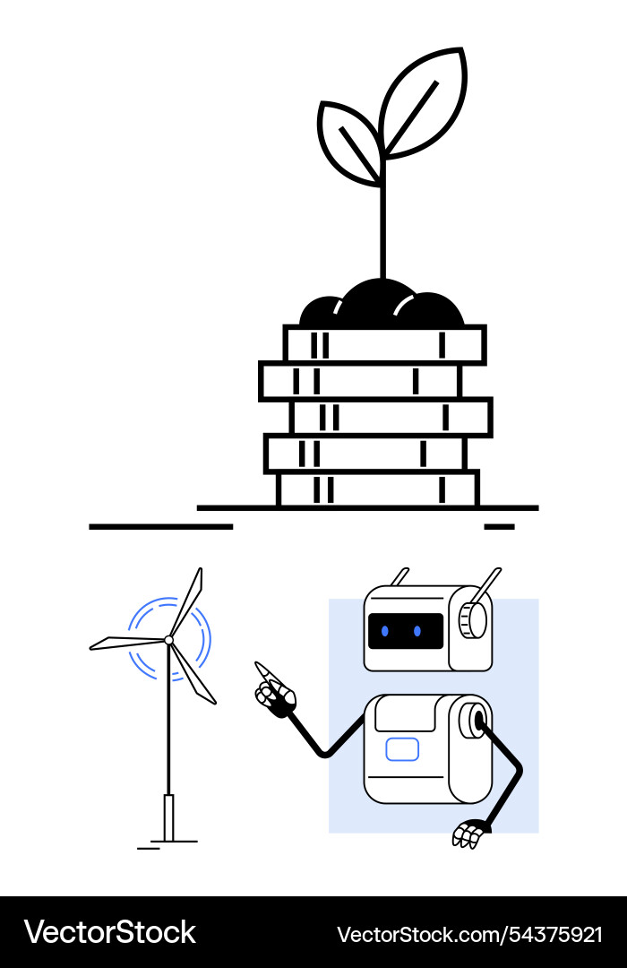Sustainable technology robotic automation Vector Image
