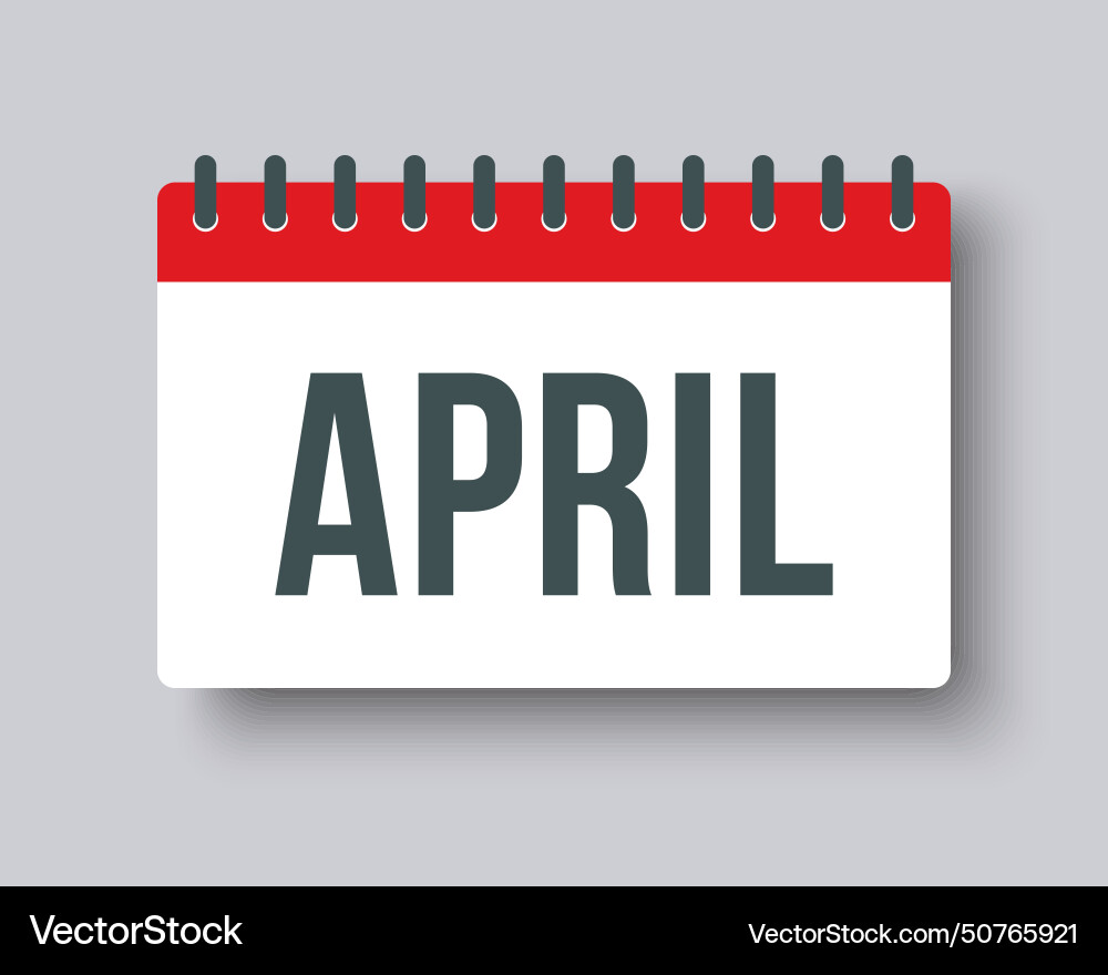 Template icon page calendar month april Royalty Free Vector